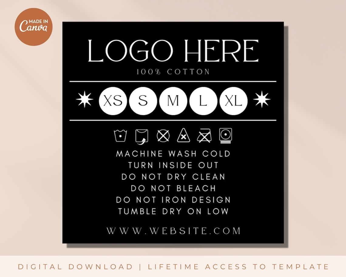 Editable Clothing Tag Template DIY Tshirt Neck Label Tags - Etsy