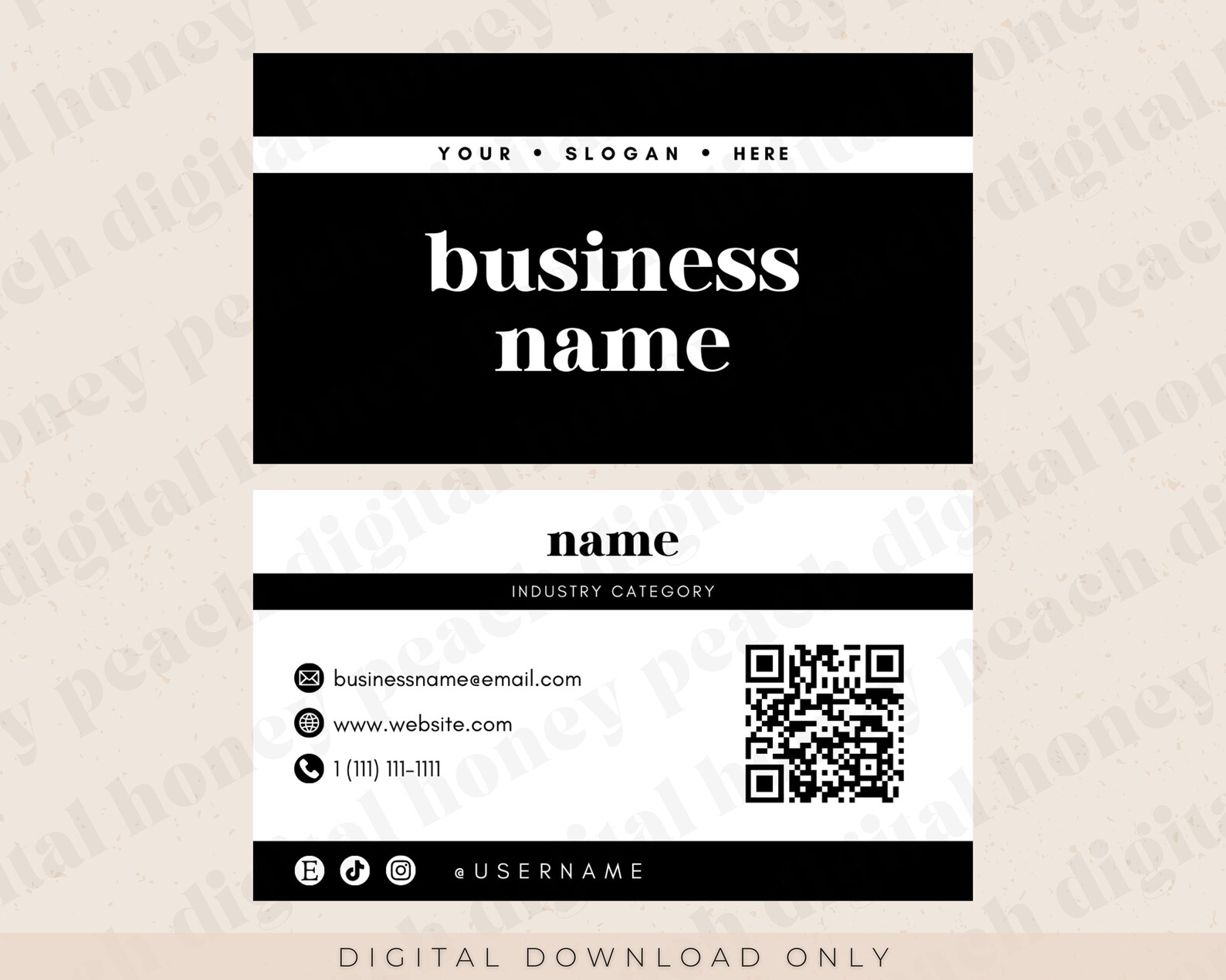 Editable Small Business Card Template Digital Business Card - Etsy