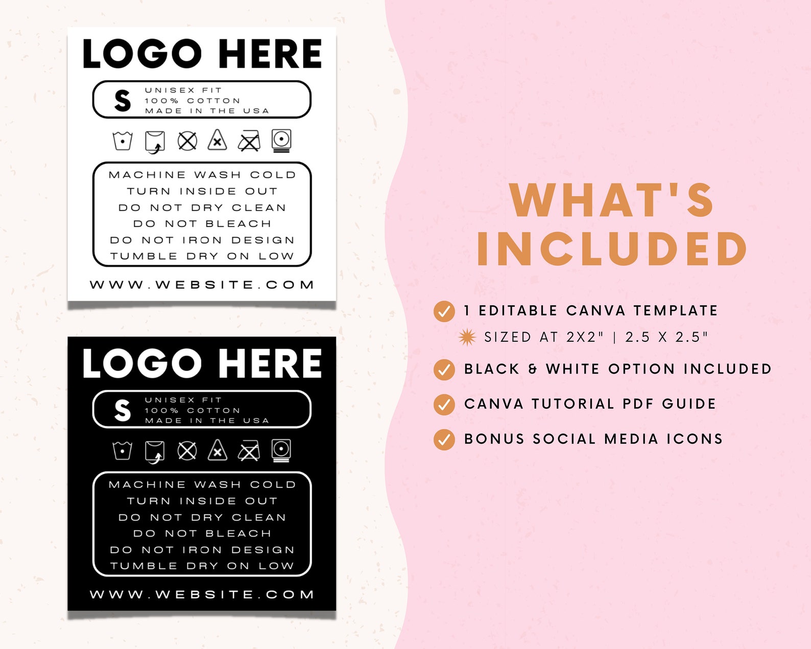 Clothing Tag Template DIY Tshirt Neck Label Tags Custom - Etsy