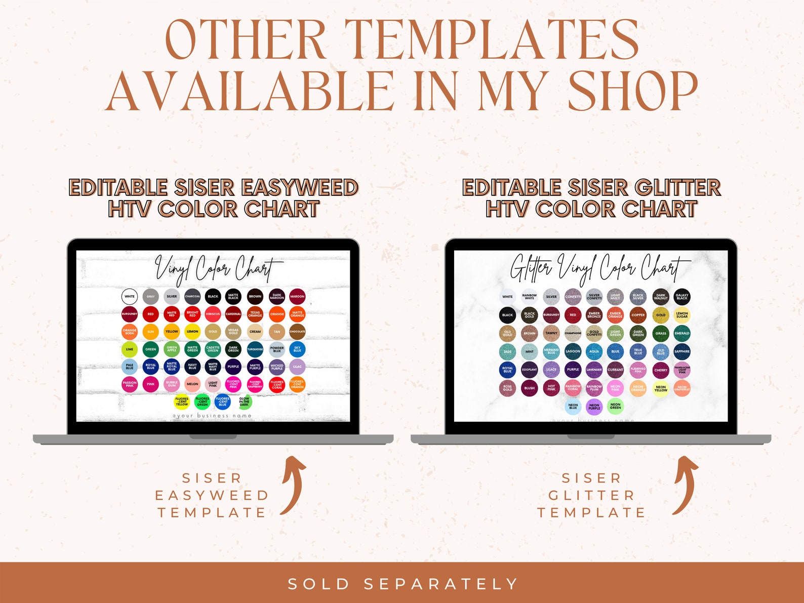 Editable Siser HTV Vinyl Color Chart Vinyl Colors Mockup - Etsy Canada