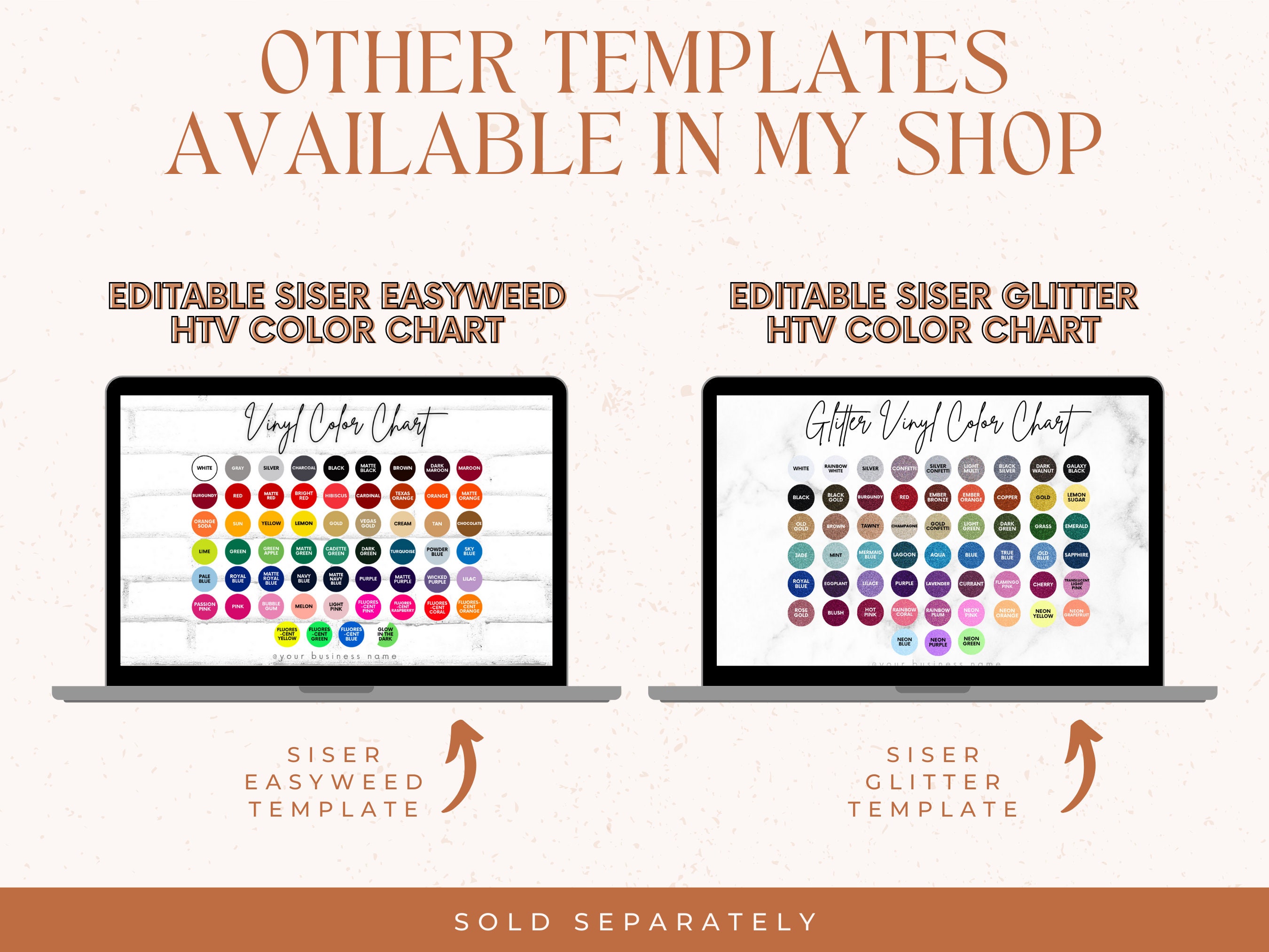 Editable Siser HTV Vinyl Color Chart Vinyl Colors Mockup - Etsy Canada