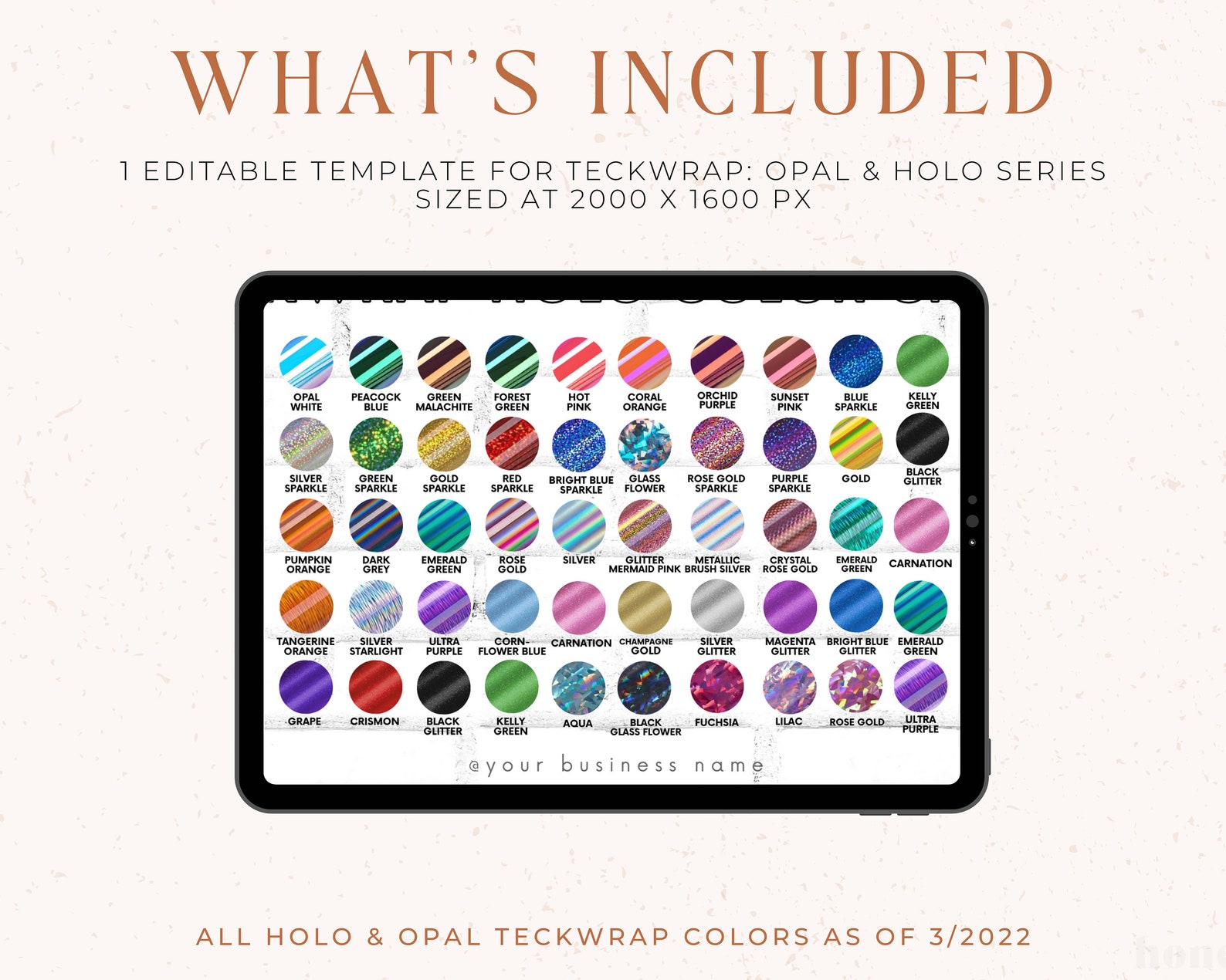 Editable Teckwrap Vinyl Color Chart for Cricut and Silhouette - Etsy Canada