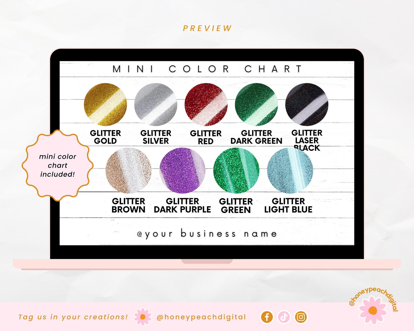 Editable Htvront HTV Color Chart, Vinyl Color Chart Editable Template ...