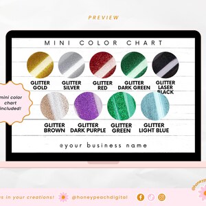 Editable Htvront HTV Color Chart, Vinyl Color Chart Editable Template ...