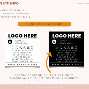 Editable Clothing Tag Template, DIY Tshirt Neck Label Tags, Custom ...