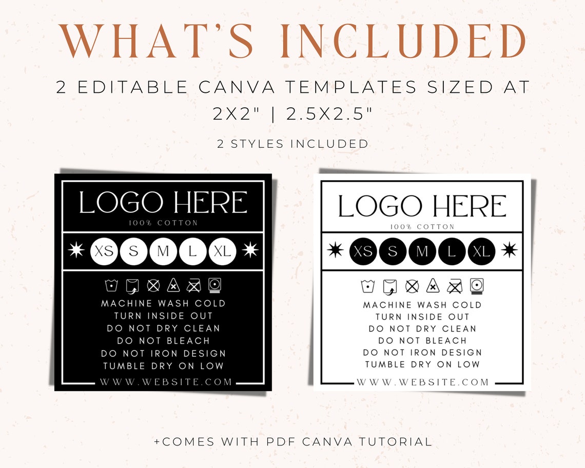 Editable Clothing Tag Template DIY Tshirt Neck Label Tags - Etsy