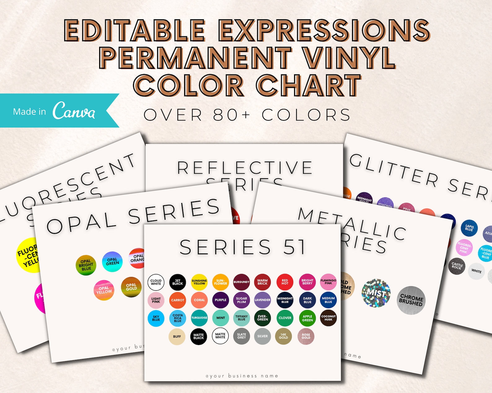 Editable Expressions Vinyl Color Chart Permanent Vinyl Color - Etsy Canada