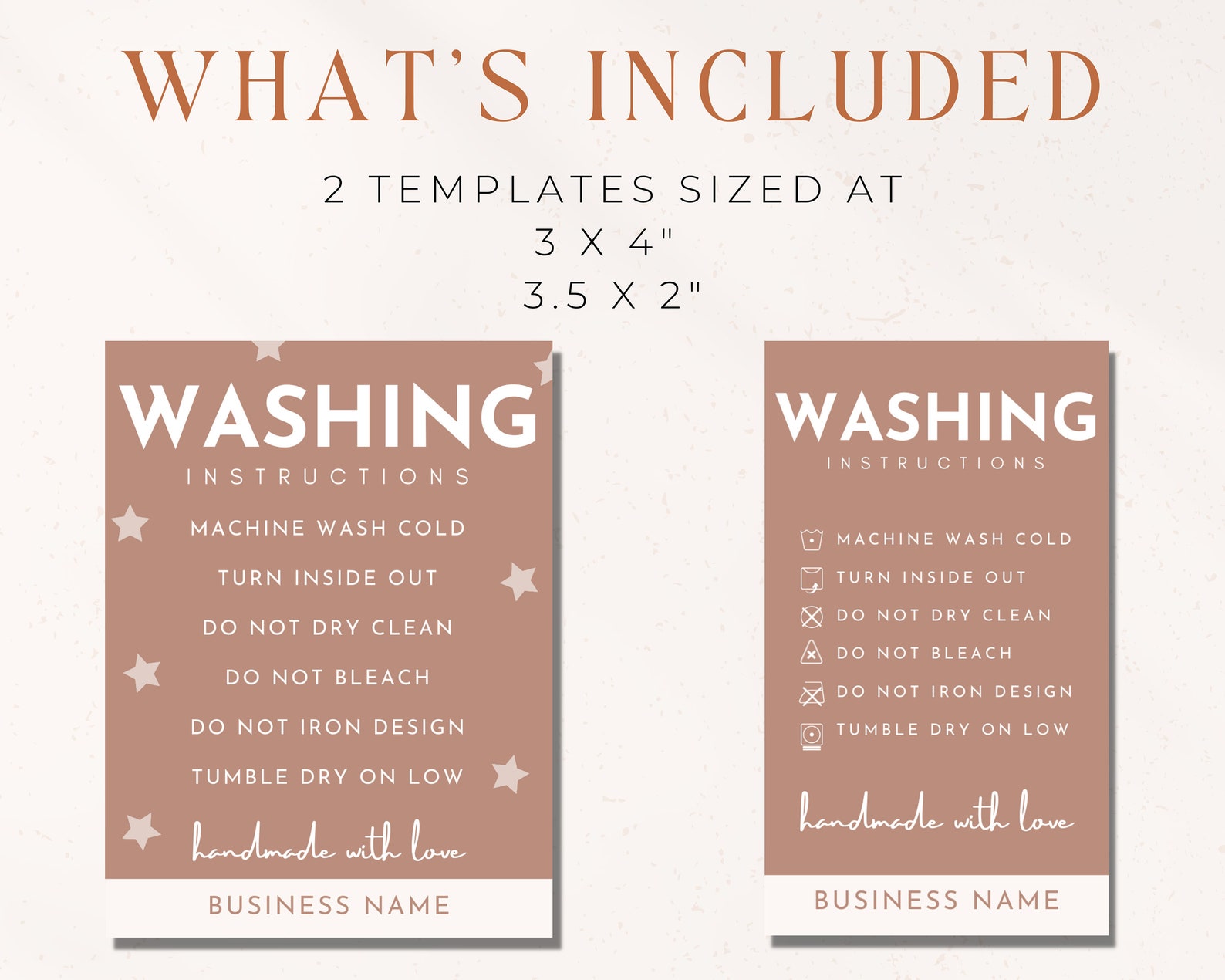 Editable Washing Instructions Card Template Printable - Etsy
