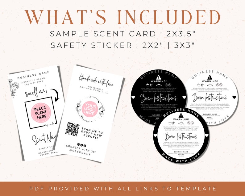 Editable Candle Business Bundle, Candle Label Design, Candle Branding ...