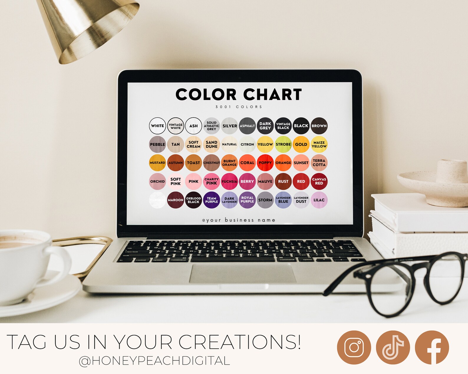 Editable Bella Canvas 3001 Size and Color Chart, Shirt Size Chart ...