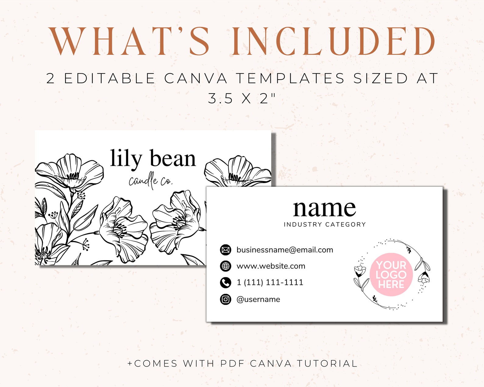 Editable Small Business Card Template, Candle Business Card Template ...