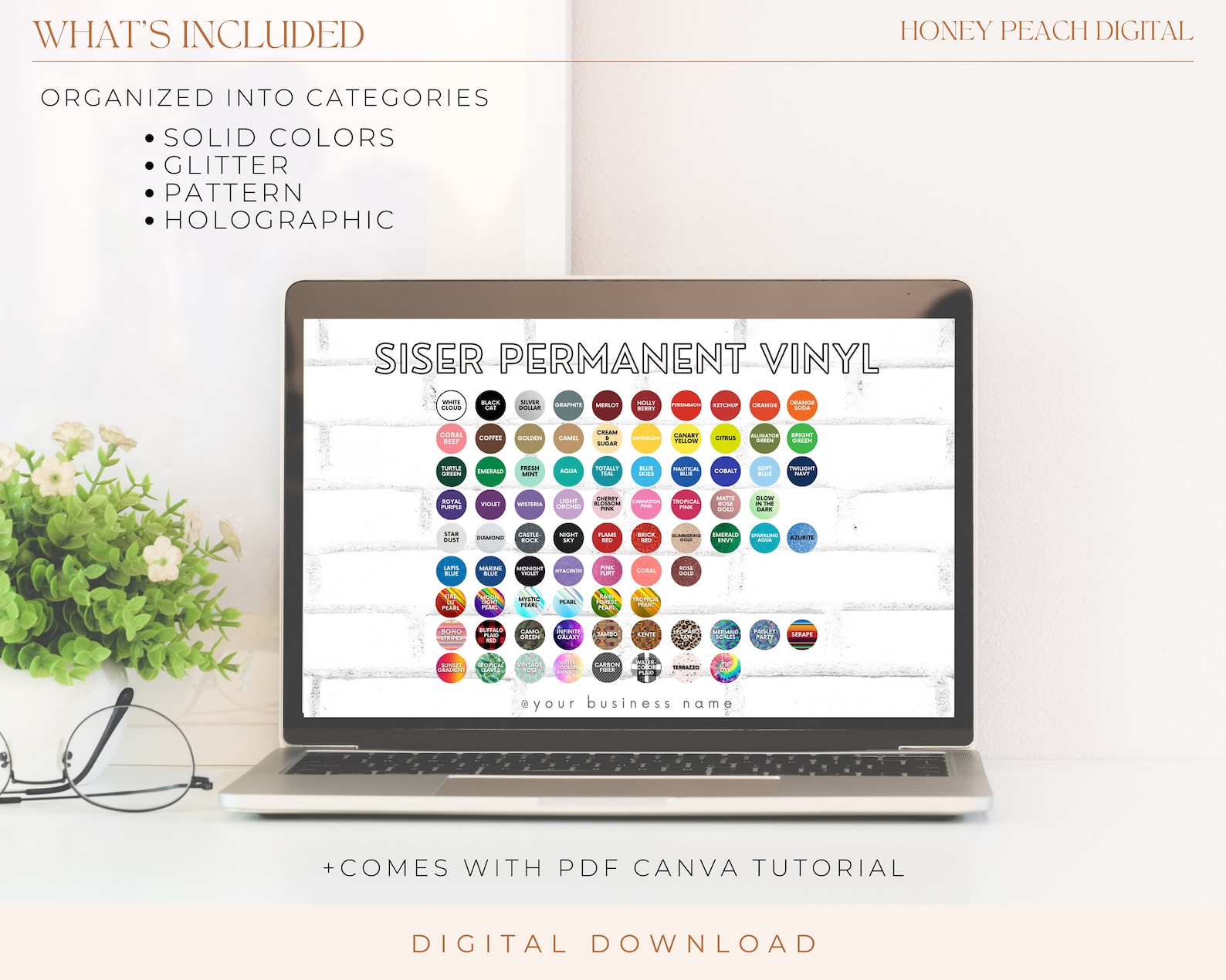 Editable Siser Permanent Vinyl Color Chart Vinyl Colors - Etsy