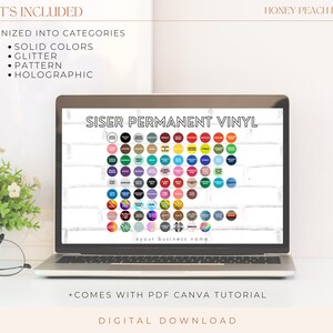 Editable Siser Permanent Vinyl Color Chart, Vinyl Colors Mockup, Siser ...