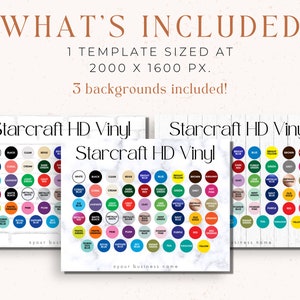 Editable Starcraft HD Vinyl Color Chart Template, Vinyl Colors Mockup ...