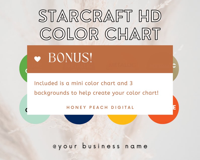 Editable Starcraft HD Vinyl Color Chart Template Vinyl Colors - Etsy