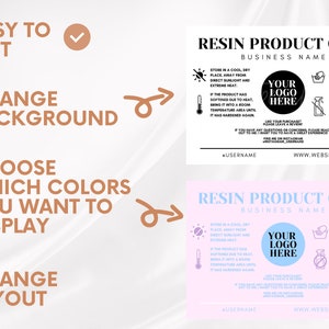 Resin Care Card Template, Resin Guide Canva Template, Simple Resin Card ...