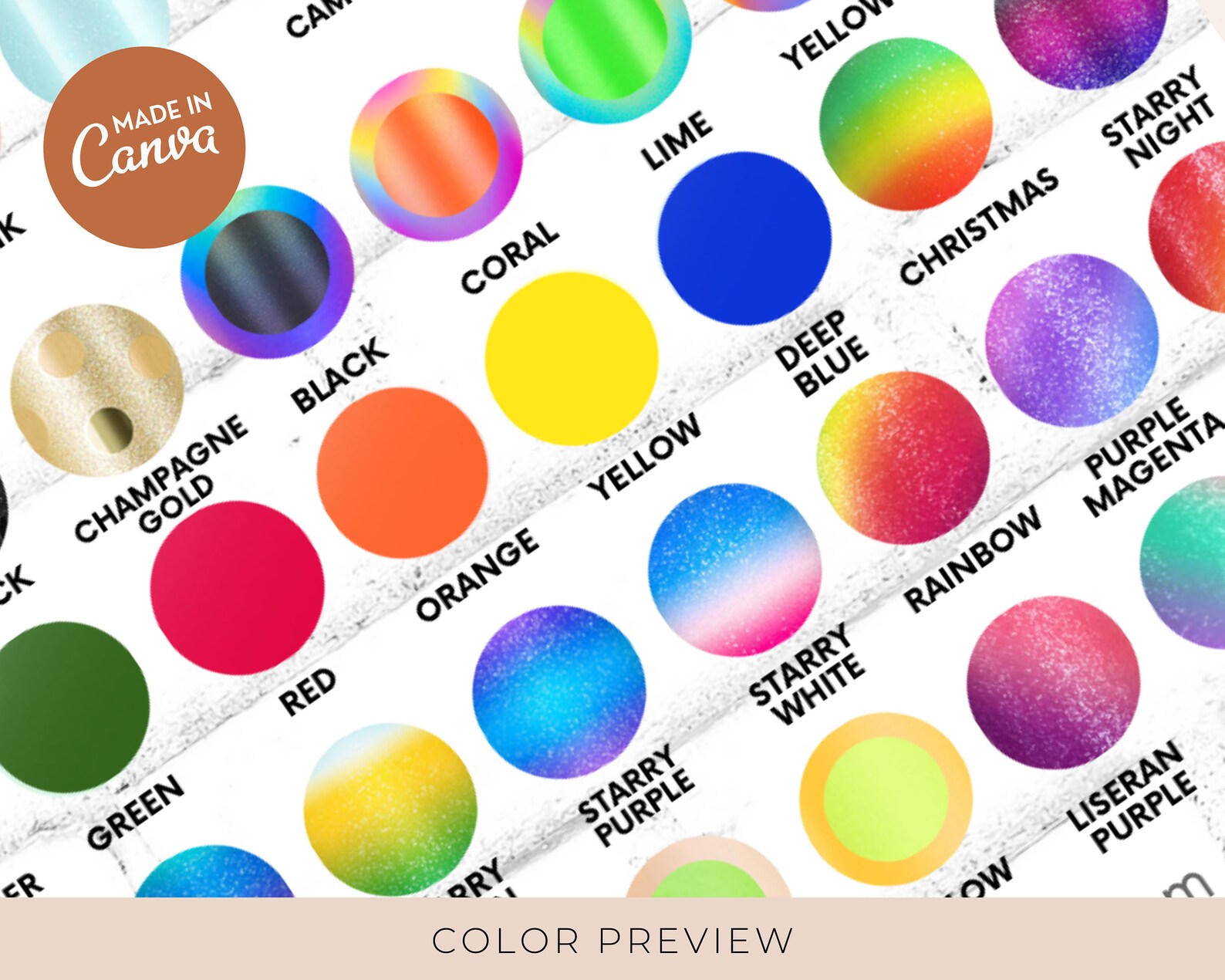 Editable Teckwrap Vinyl Color Chart Template Permanent Vinyl - Etsy