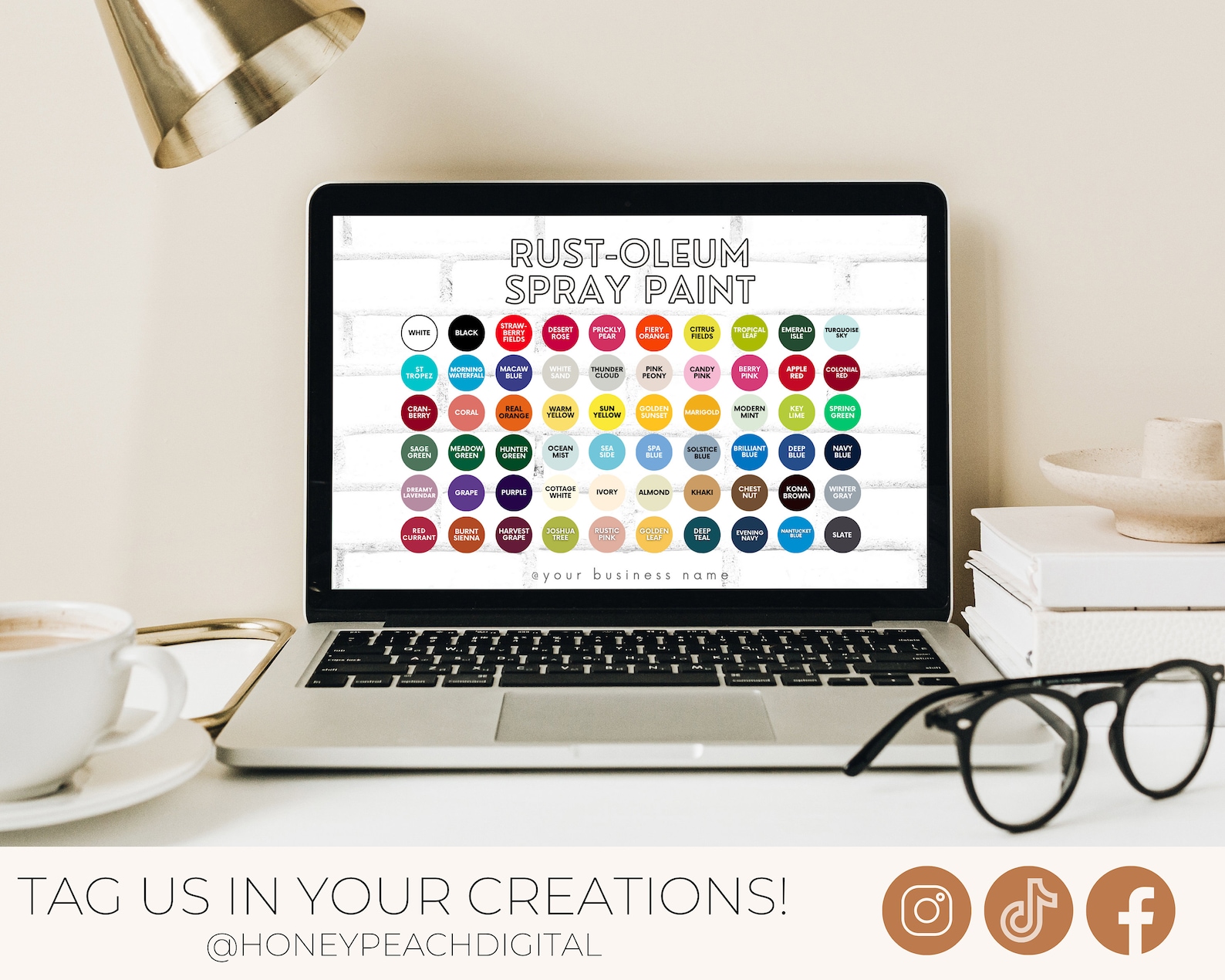 Editable Rustoleum Spray Paint Color Chart Template, Custom Color Chart ...