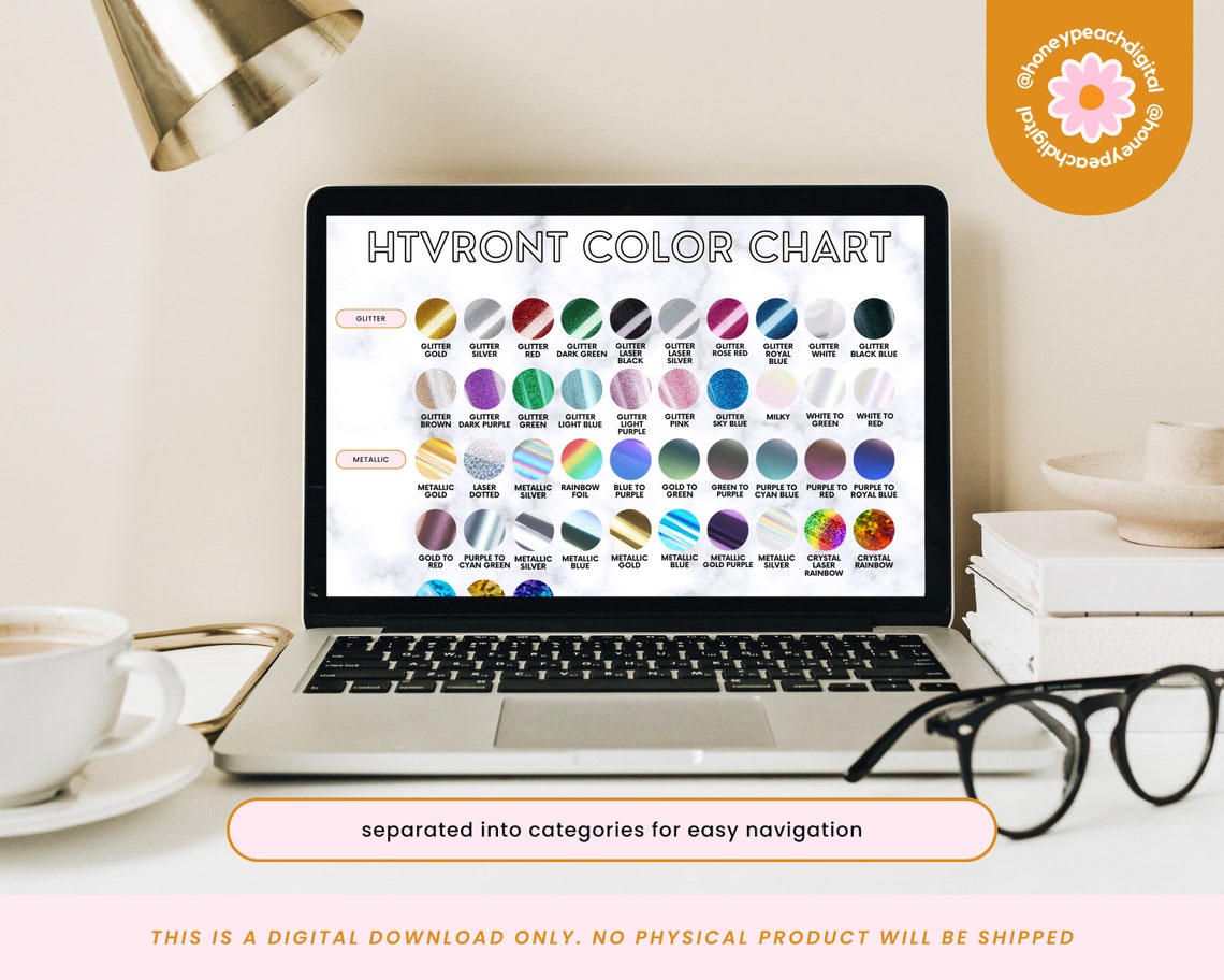 Editable Htvront HTV Color Chart, Vinyl Color Chart Editable Template ...