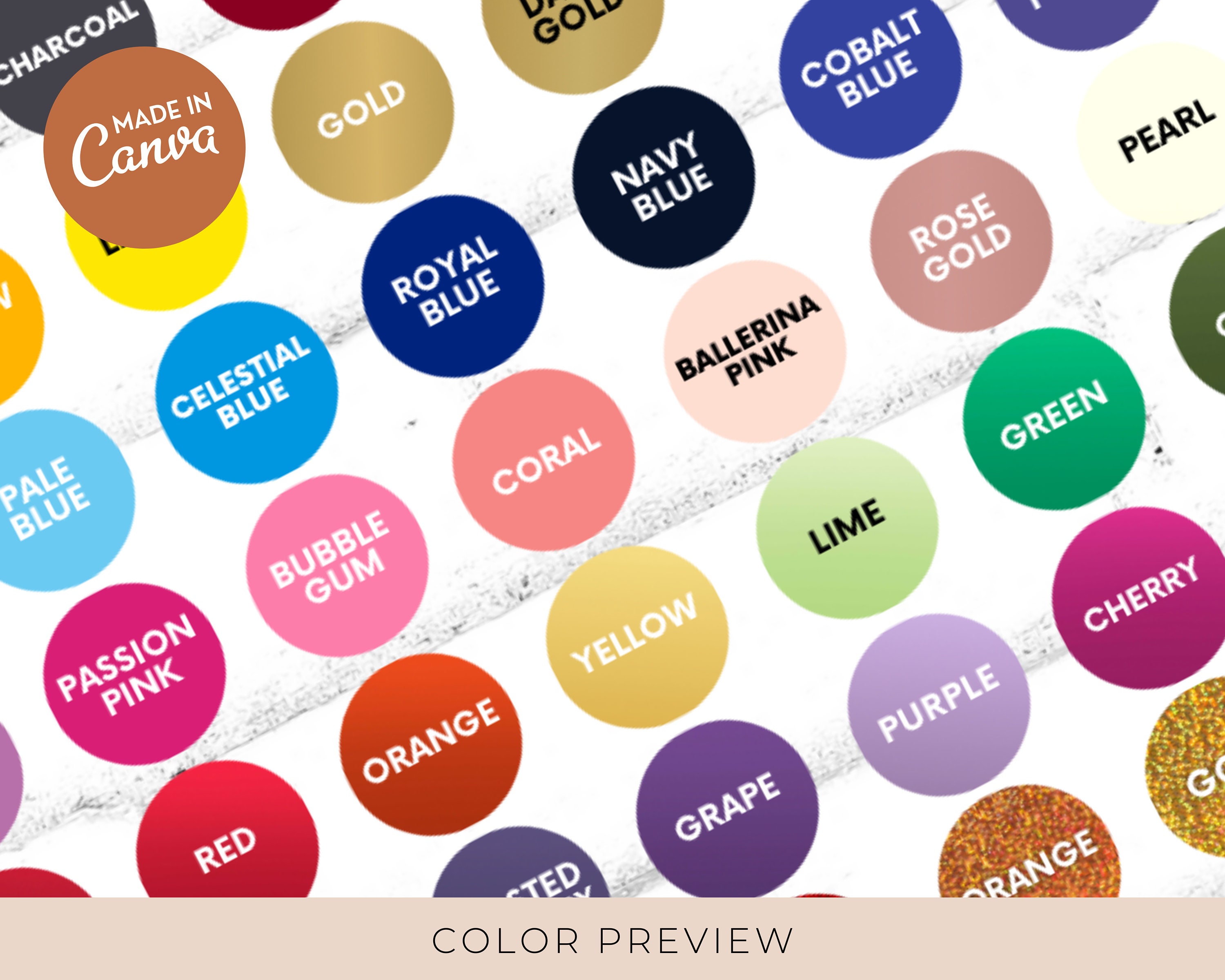 Editable Permanent Vinyl Color Chart Template BUNDLE - Etsy UK