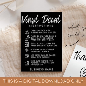 Vinyl Instructions Icons, Vinyl Decal Care Card Icons, Minimalist Icons ...
