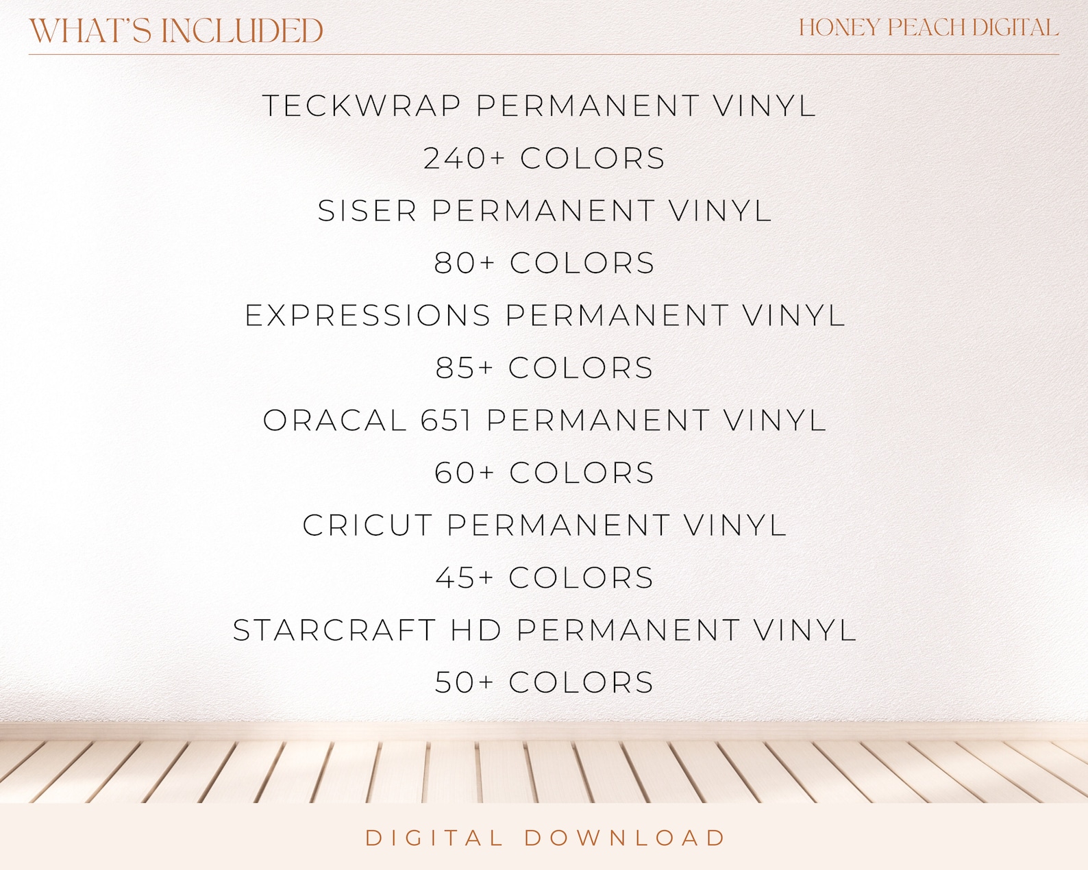 Editable Permanent Vinyl Color Chart Template BUNDLE, Permanent Vinyl ...
