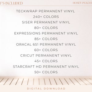Editable Permanent Vinyl Color Chart Template BUNDLE, Permanent Vinyl ...