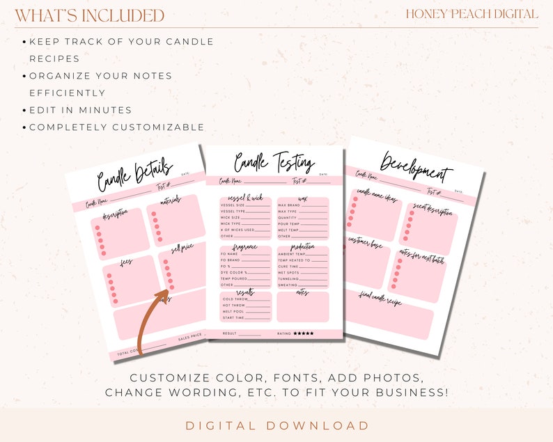Editable Candle Testing Template Bundle Candle Making Burn - Etsy