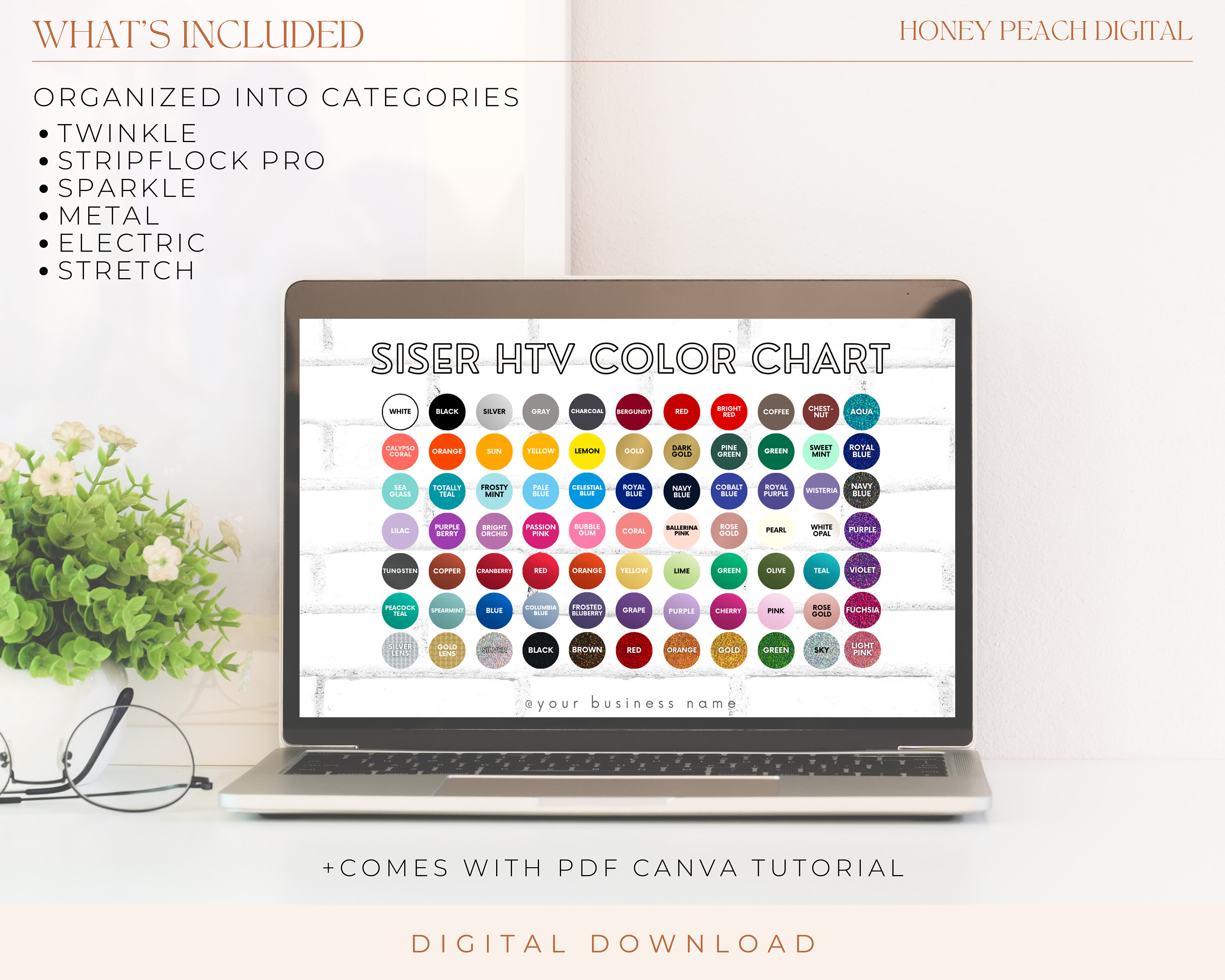 Editable Siser HTV Vinyl Color Chart Vinyl Colors Mockup - Etsy Canada