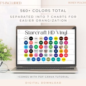 Editable Permanent Vinyl Color Chart Template BUNDLE, Permanent Vinyl ...