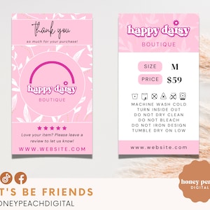 Editable Price Tag Template, Product Tags, Pink Product Tag, Custom ...