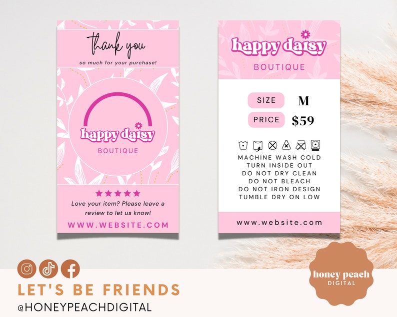 Editable Price Tag Template Product Tags Pink Product Tag - Etsy