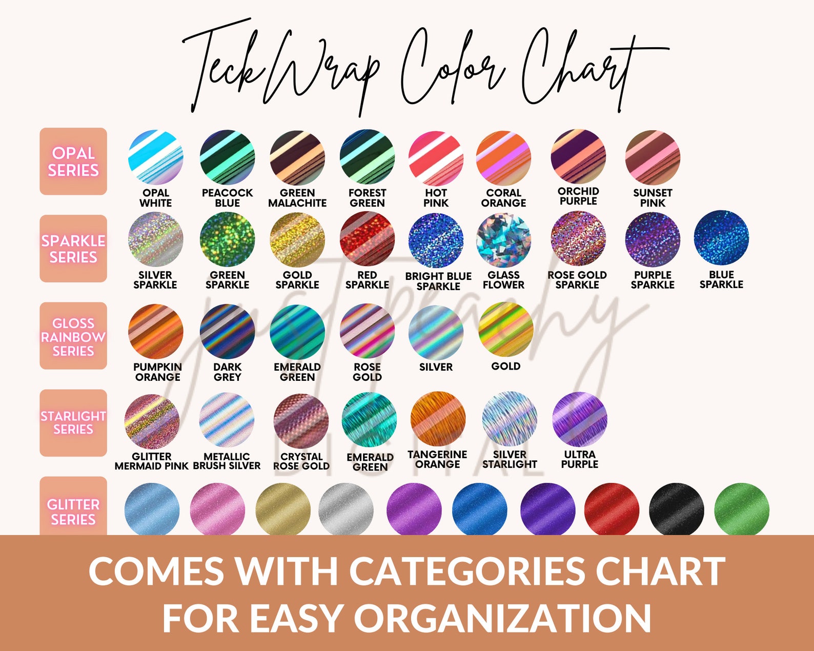 Editable Teckwrap Vinyl Color Chart for Cricut and Silhouette Users ...