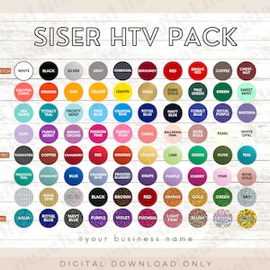 Editable Siser HTV Vinyl Color Chart, Vinyl Colors Mockup, Vinyl Color ...