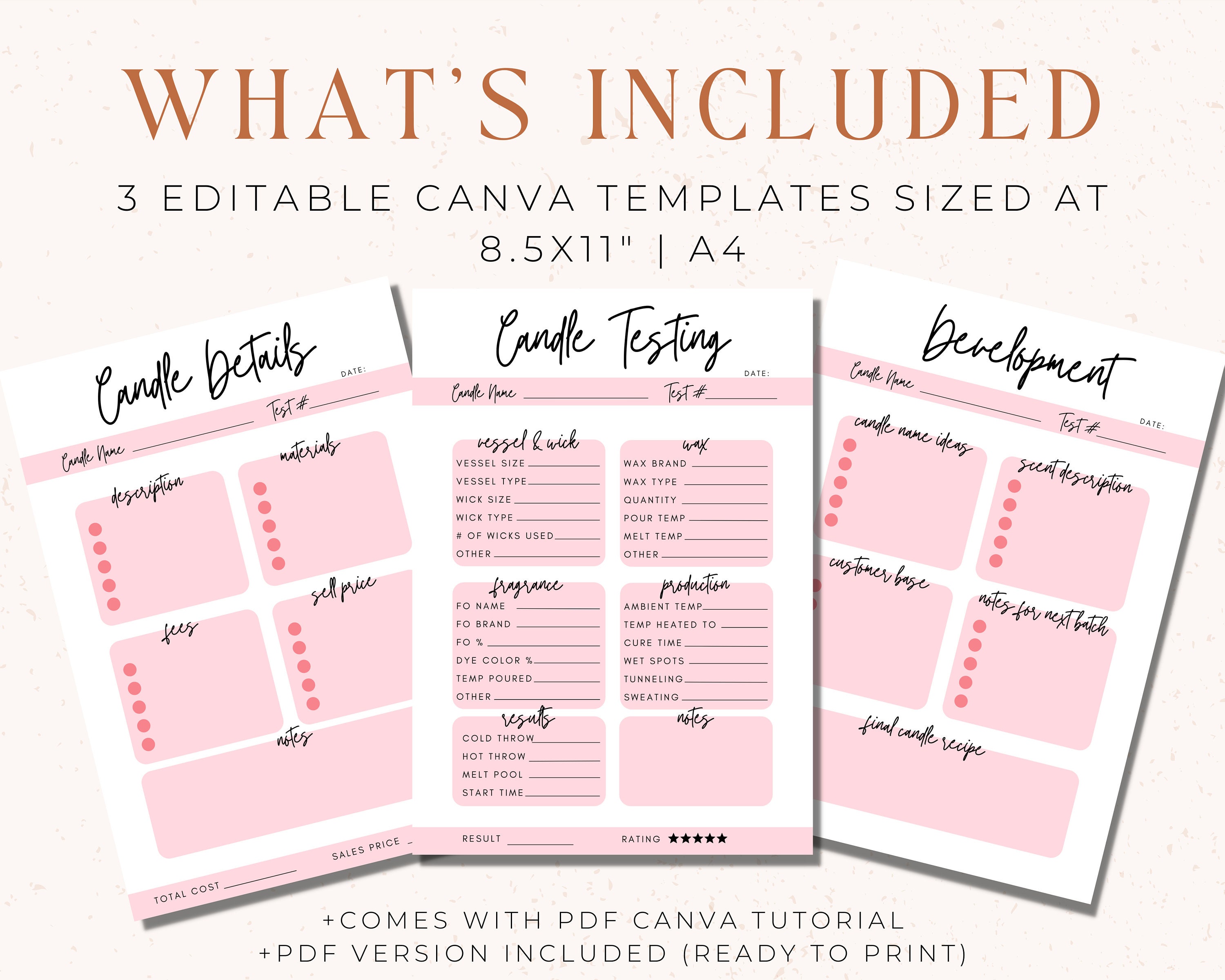 Editable Candle Testing Template Bundle Candle Making Burn - Etsy Canada