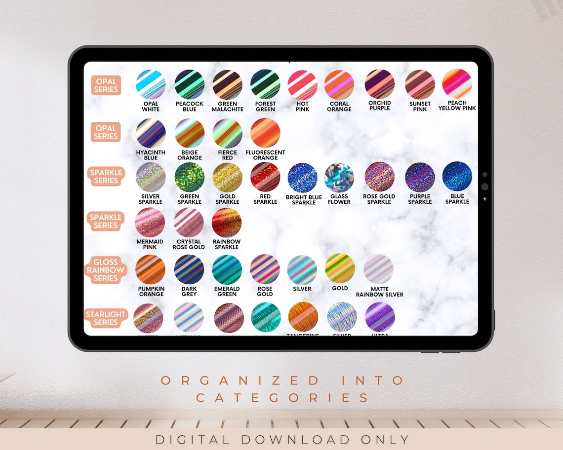 Editable Teckwrap Vinyl Color Chart Template Permanent Vinyl - Etsy