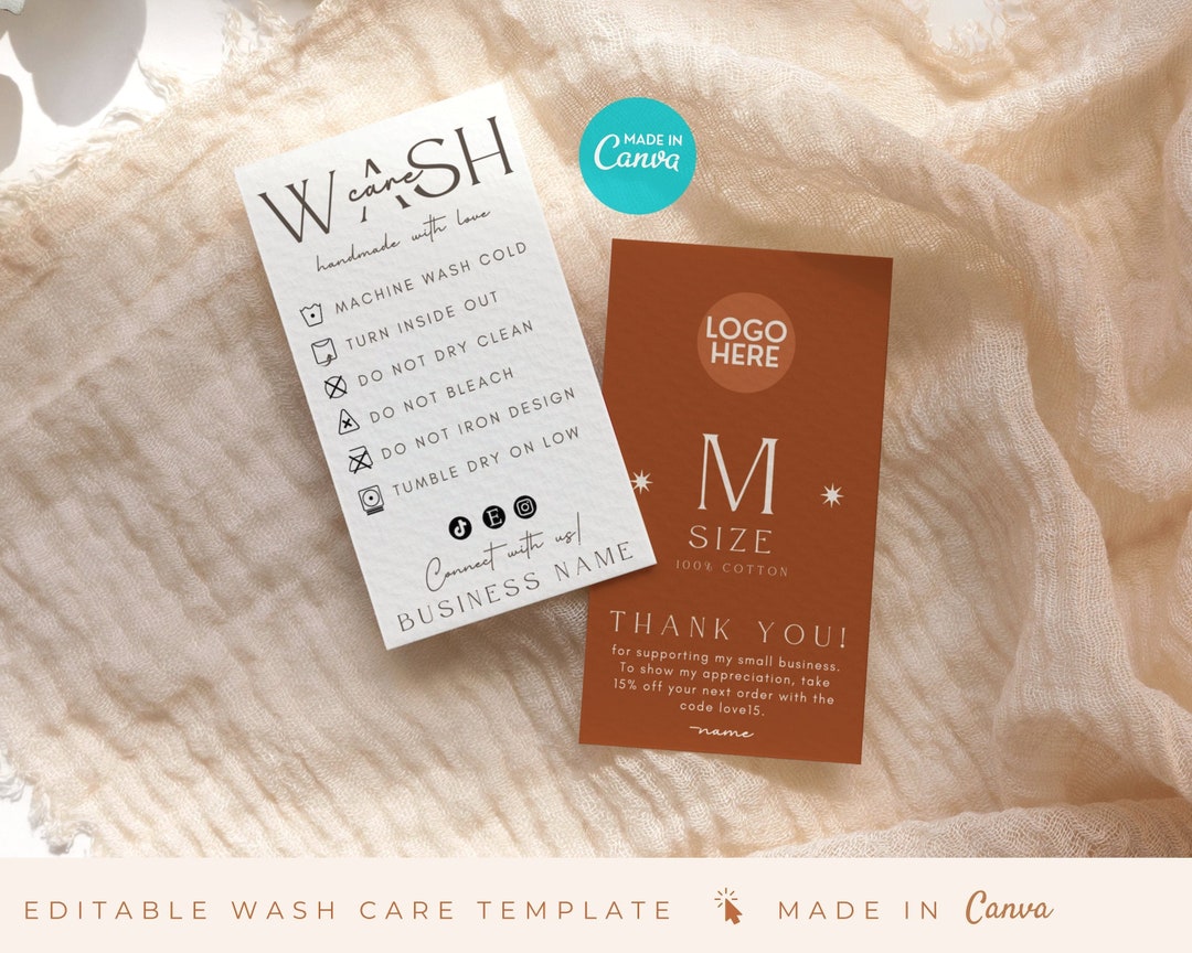 Editable Clothing Tags Custom Template, Clothing Hang Tags Canva ...