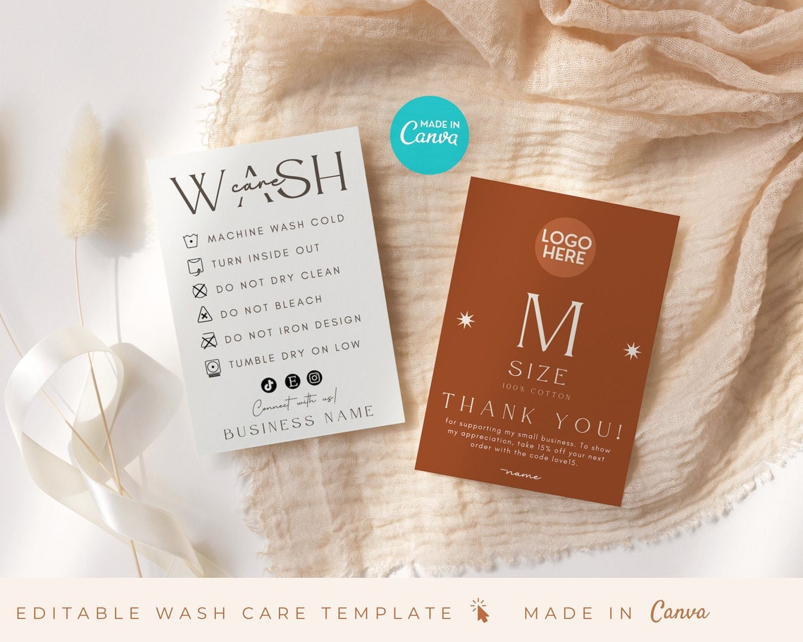 Editable Clothing Tags Custom Template Clothing Hang Tags | Etsy Canada