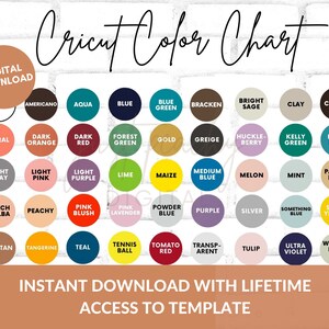 Editable Cricut Vinyl Color Chart, Permanent Vinyl Color Chart Editable ...