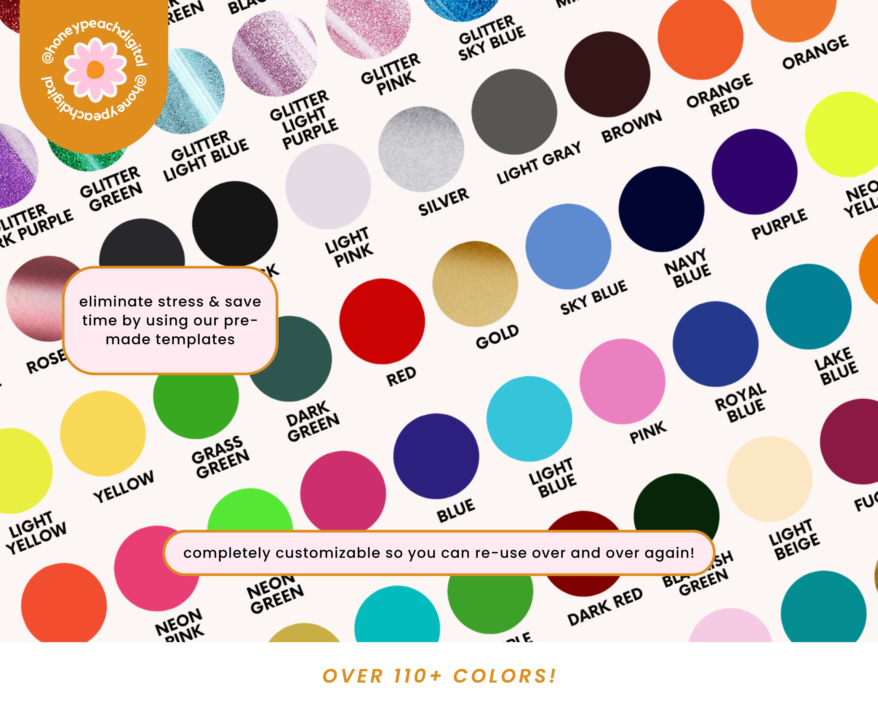 Editable Htvront HTV Color Chart Vinyl Color Chart Editable - Etsy UK
