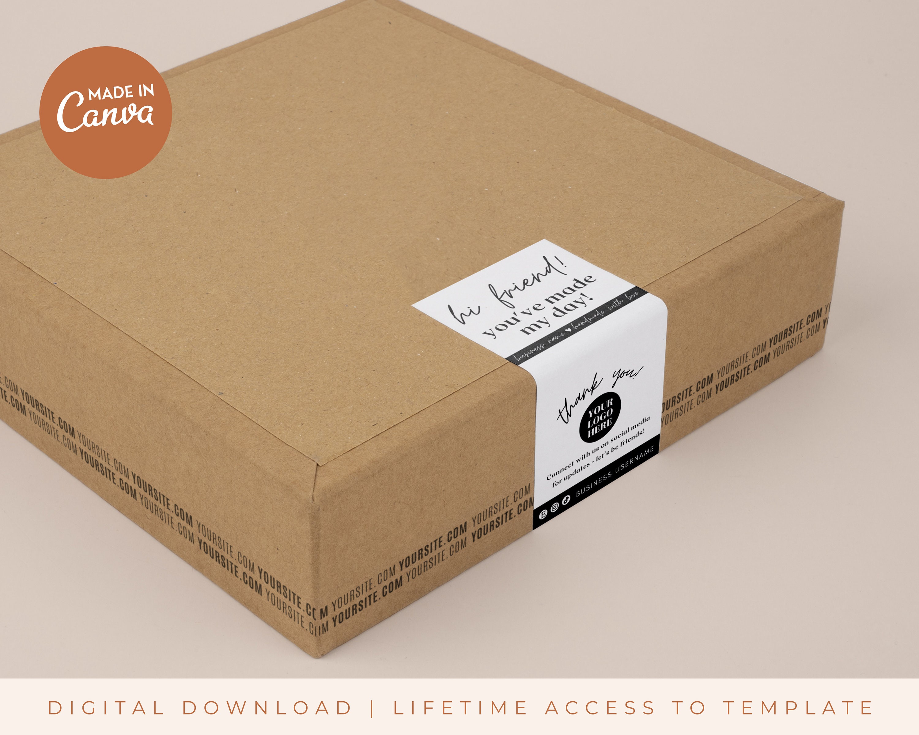 Editable Box Label Template Box Seal Label Custom Branding - Etsy