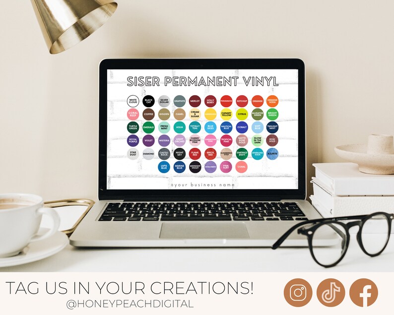Editable Siser Permanent Vinyl Color Chart, Vinyl Colors Mockup, Siser ...
