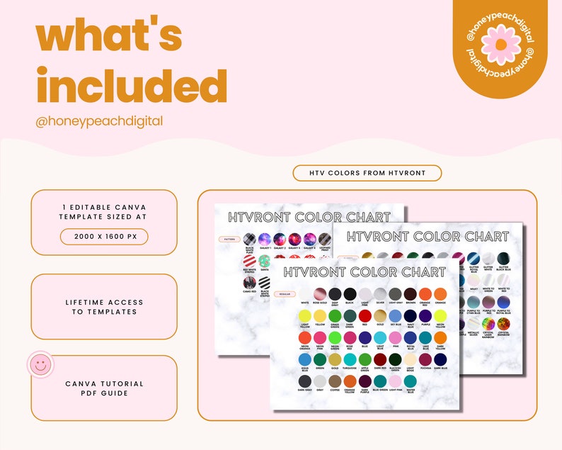 Editable Htvront HTV Color Chart Vinyl Color Chart Editable - Etsy Canada