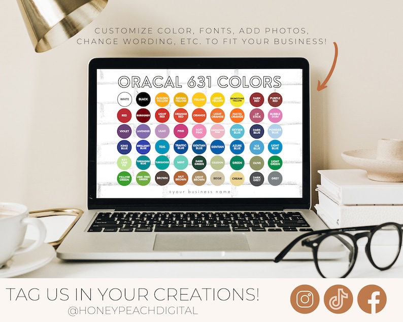 Editable ORACAL 631 Color Chart Template Custom Color Chart - Etsy