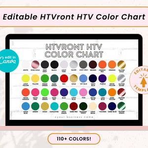 Editable Htvront HTV Color Chart, Vinyl Color Chart Editable Template ...