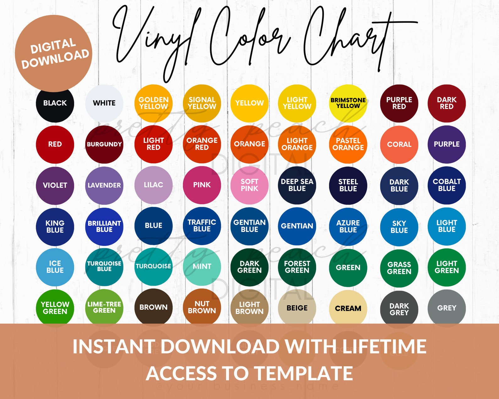 Editable Oracal 651 Color Chart Vinyl Color Chart Editable - Etsy