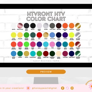 Editable Htvront HTV Color Chart, Vinyl Color Chart Editable Template ...