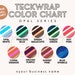 Editable Teckwrap Vinyl Color Chart for Cricut and Silhouette Users ...