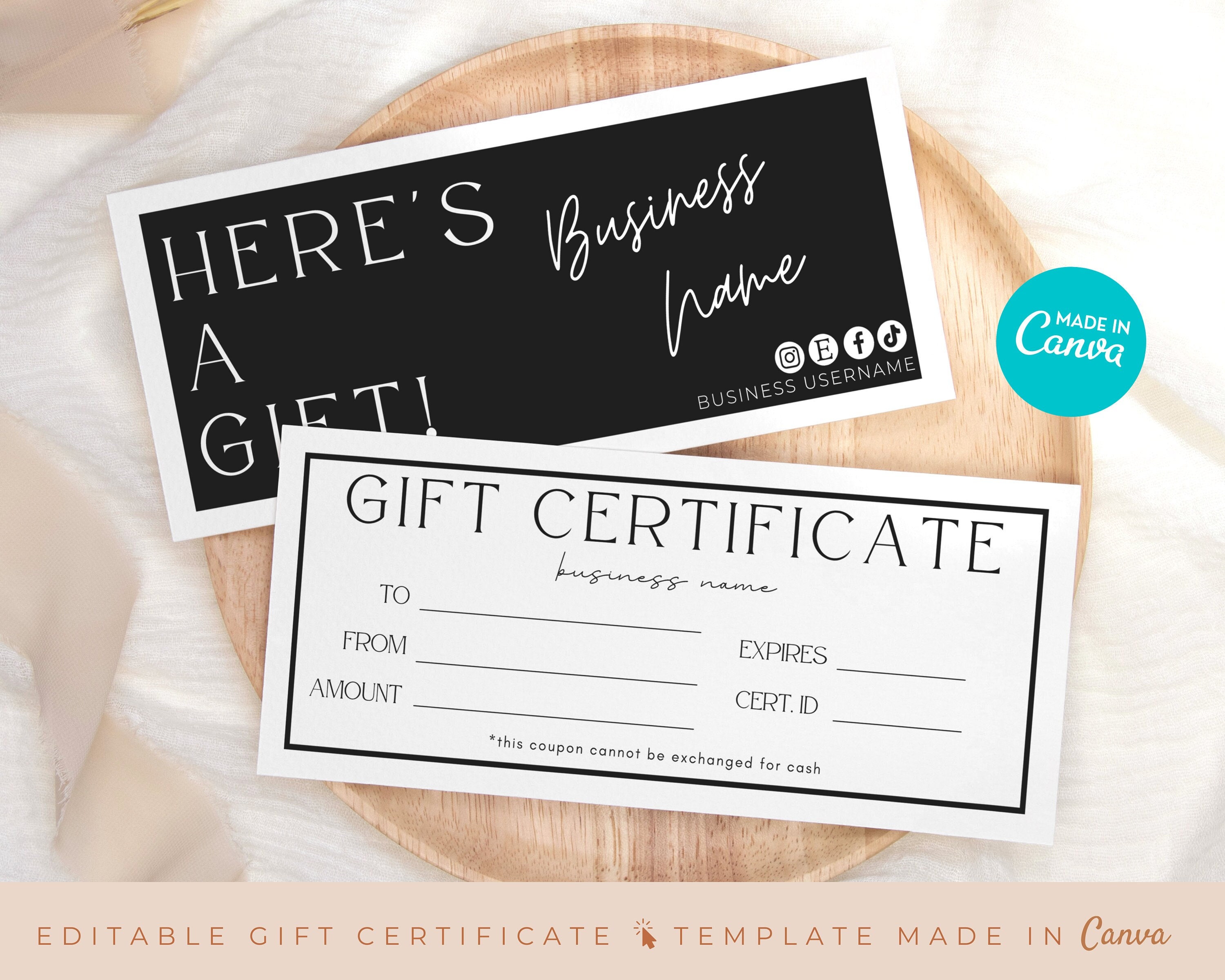 Editable Gift Certificate Template Free