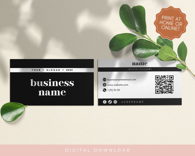 Editable Small Business Card Template Digital Business Card - Etsy